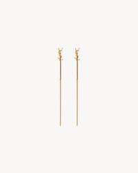 CASSANDRE threader earrings in metal | Saint Laurent | YSL US