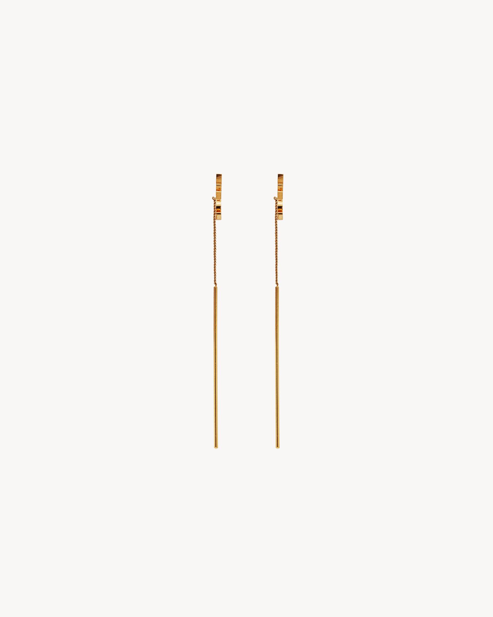 CASSANDRE threader earrings in metal | Saint Laurent | YSL US
