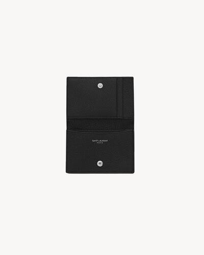 그레인 가죽 소재의 Cassandre 쉐도우 Saint Laurent 명함 지갑 Saint Laurent 생로랑 Ysl Kr