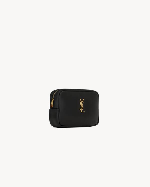 CALYPSO mini cosmetic pouch in lambskin in Black | Saint Laurent | YSL ...