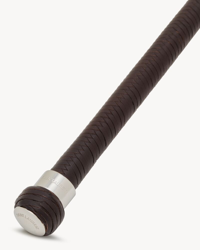 Braided dressage whip in leather | Saint Laurent | YSL.com