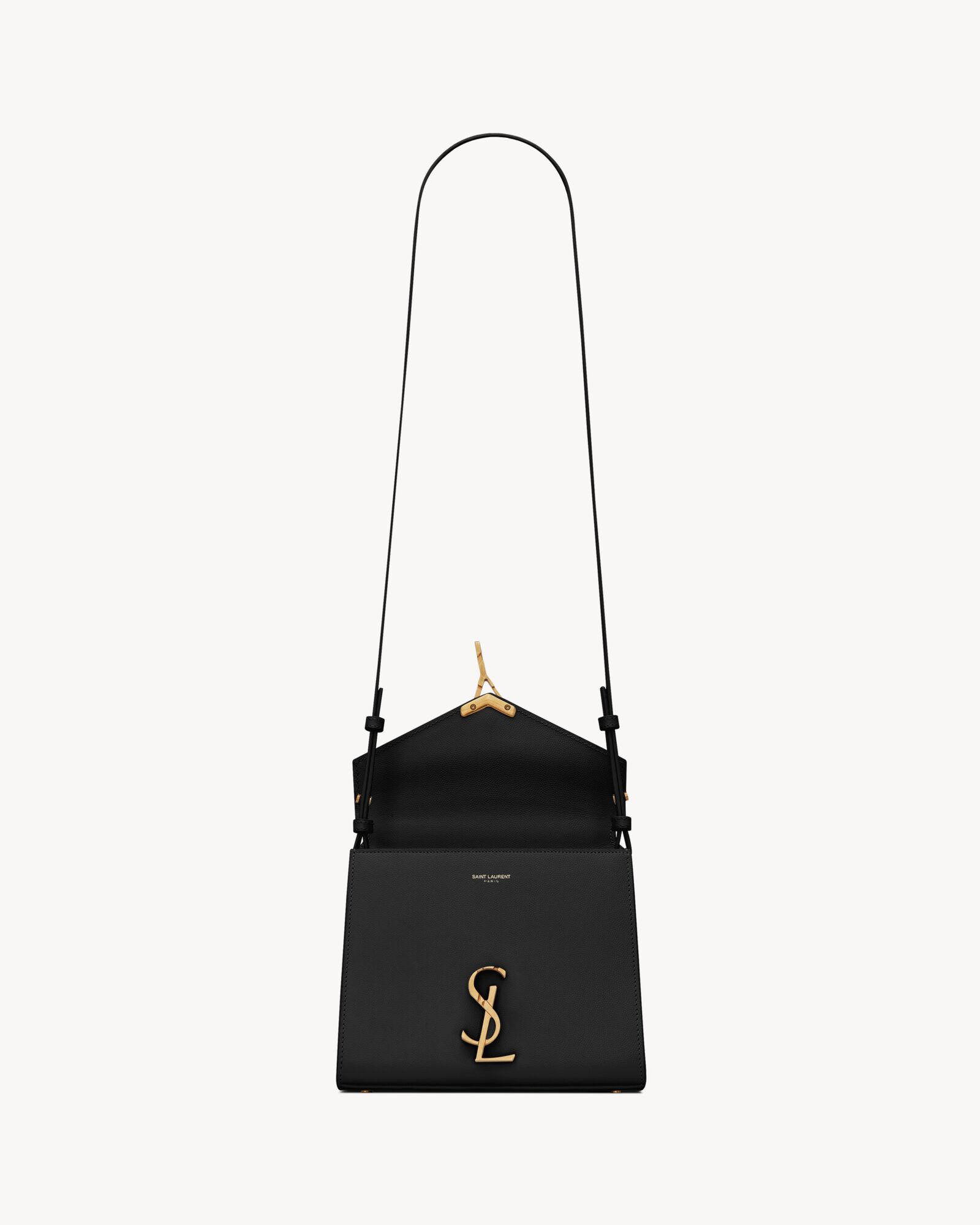 CASSANDRA Mini top handle bag in grain de poudre embossed leather ...