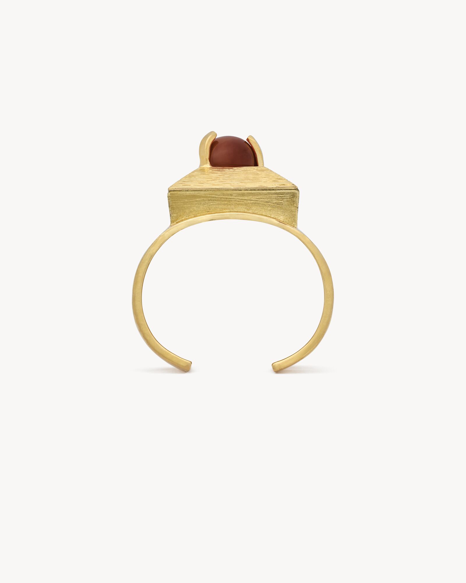 Stone and square cuff in metal | Saint Laurent | YSL.com