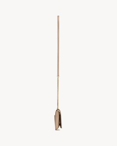CASSANDRE phone holder in smooth leather in Beige | Saint Laurent | YSL ...