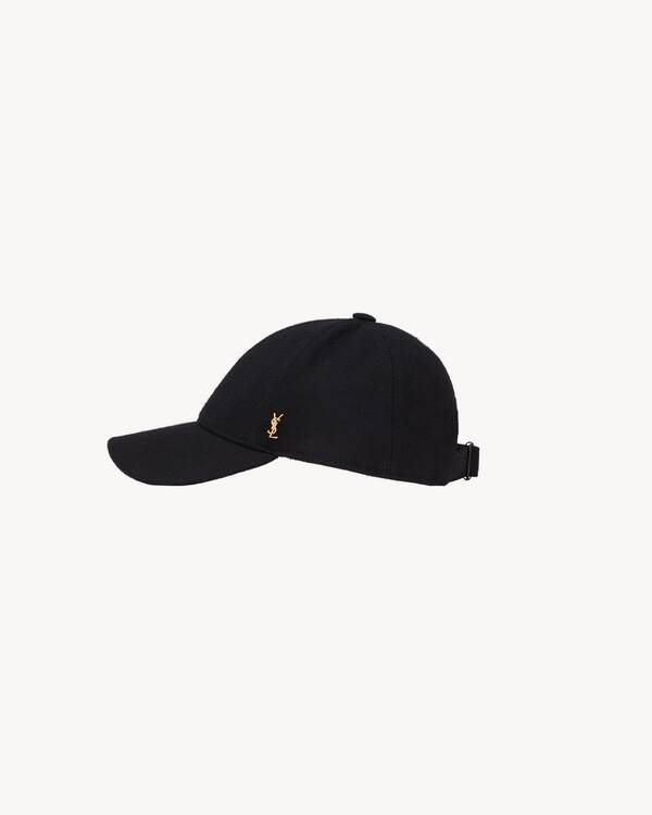 Baseball cap CASSANDRE in felt in Black | Saint Laurent | YSL EN-US