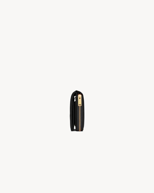 CASSANDRE MATELASSÉ compact zip around wallet in grain de poudre ...