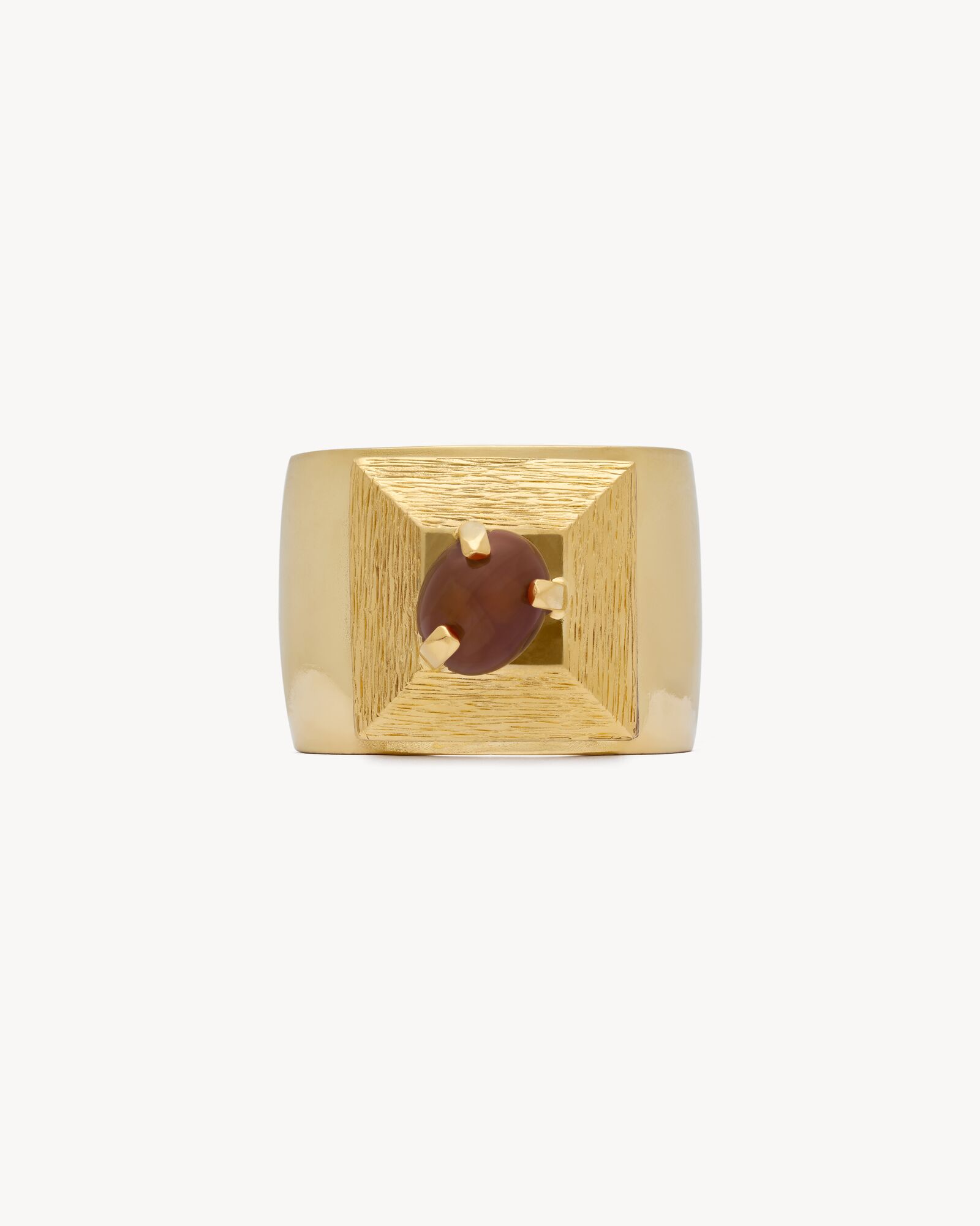 Stone and square cuff in metal | Saint Laurent | YSL.com