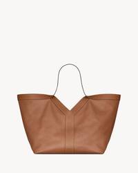 Y TOTE IN LEATHER in Brown | Saint Laurent | YSL EN-US