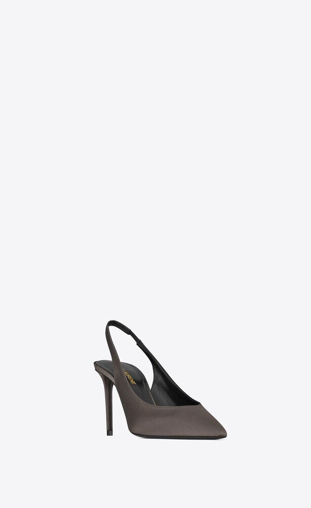 Zoe slingback pumps in silk satin | Saint Laurent | YSL.com