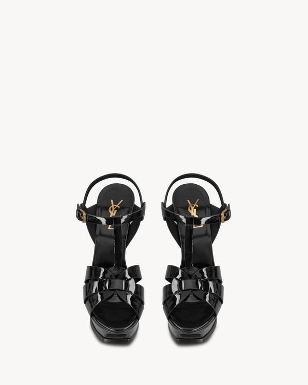 TRIBUTE platform sandals in patent leather | Saint Laurent | YSL US
